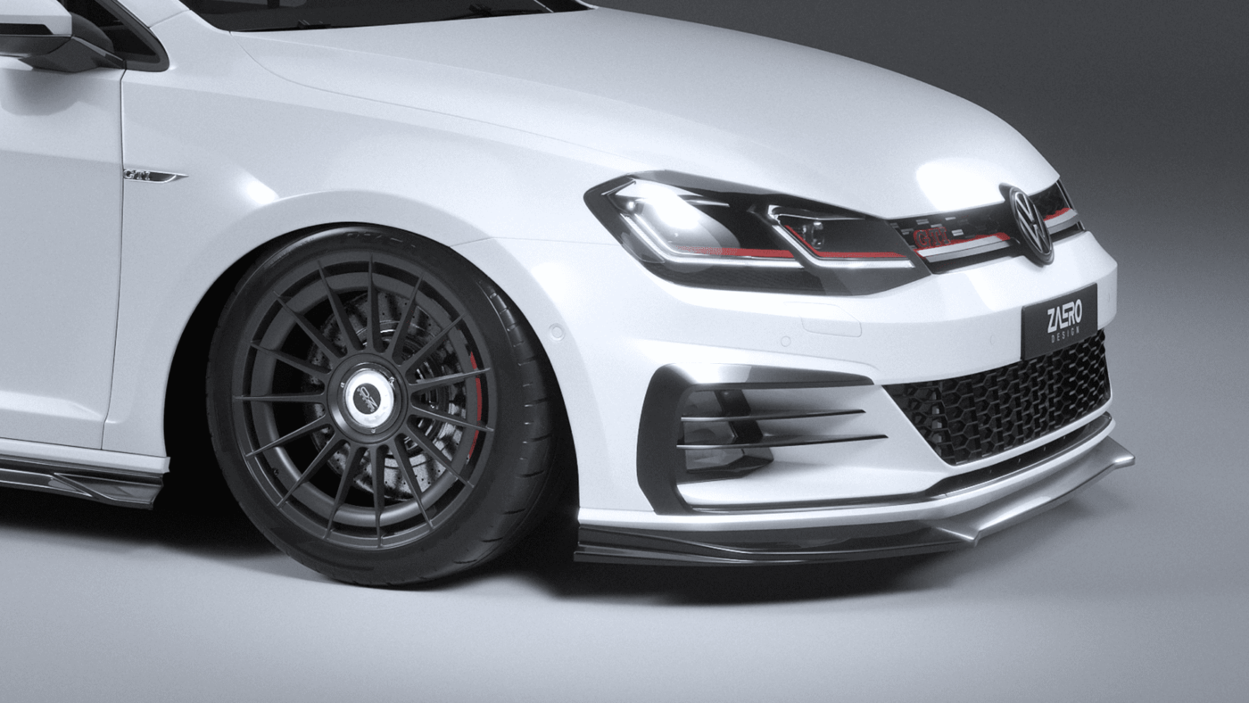 Volkswagen Golf MK7.5 GTI / GTD, Zaero Design EVO-1 front splitter lip ...